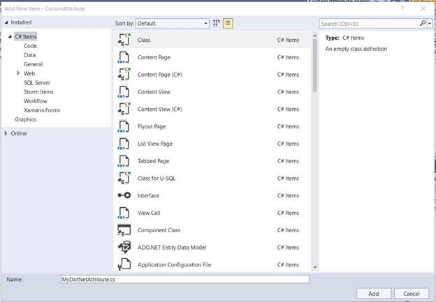 Creating Custom Attributes In Net